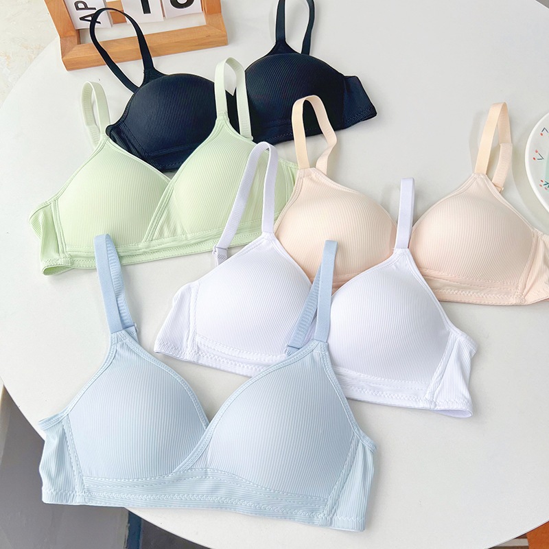 Japanese style simple student bra without steel ring seamless underwear ...