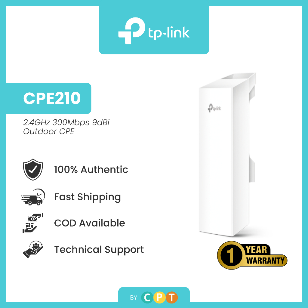 TP-Link CPE210 2.4GHz 300Mbps 9dBi Outdoor CPE | Shopee Philippines