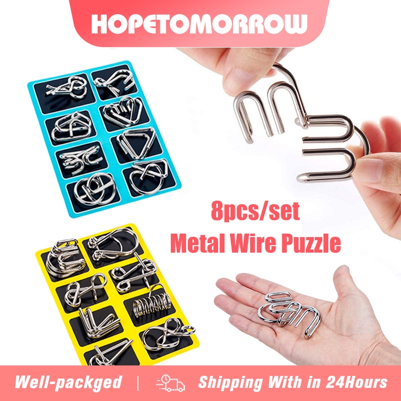 8pcs/set Metal Puzzle, Brain Teaser Metal Wire Puzzle for Adults and ...