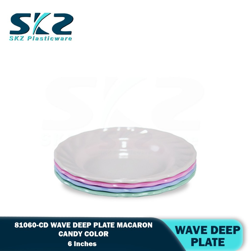 SKZ 81060-CD 6"inches WAVE DEEP Reusable Wave Design Plastic Round ...