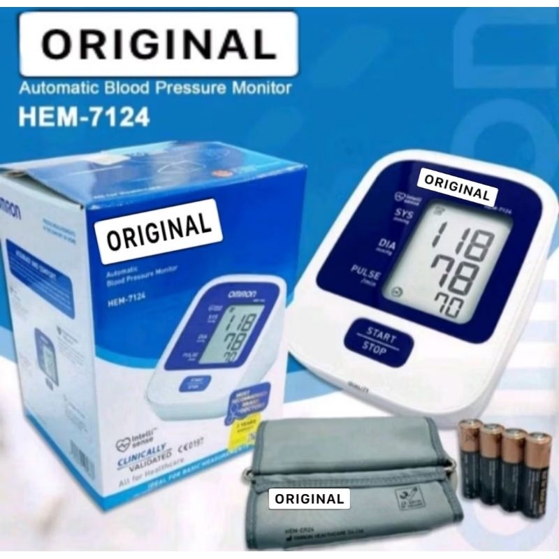 HEM 7124 Digital Blood Pressure Monitor w/ FREE BATTERIES | Shopee Philippines