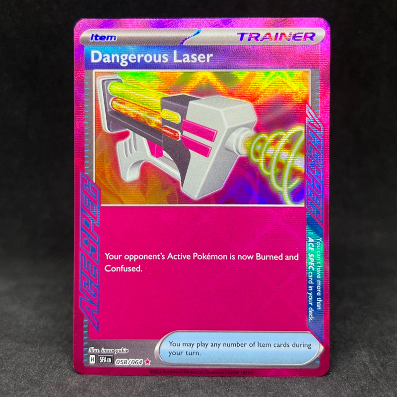 Pokemon TCG Dangerous Laser Ace Spec Holo Rare 058/064 2024 Scarlet & Violet Shrouded Fable ...