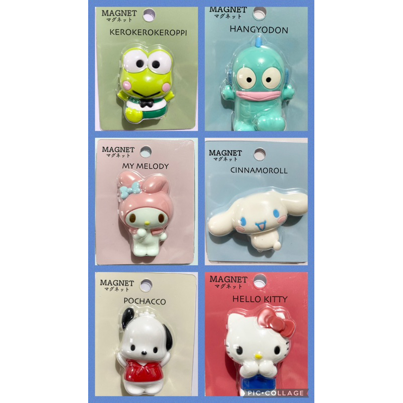 Sanrio Character Figure Magnet Hello Kitty Cinnamoroll Pochacco My ...