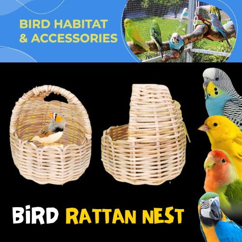 Bird nest - full ratan basket bird egg shelter nesting finches society ...