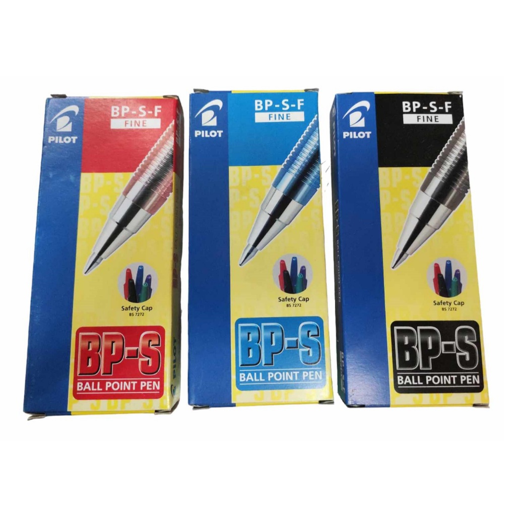 Pilot BPS Fine 12pcs 1 box BLACK, BLUE and RED Ballpen Ballpoint Pen ...