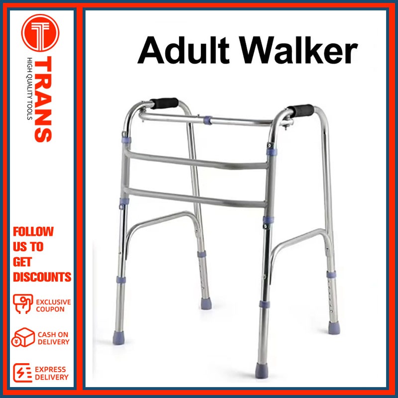Elderly stainless steel folding torsion walker crutches four-corner ...
