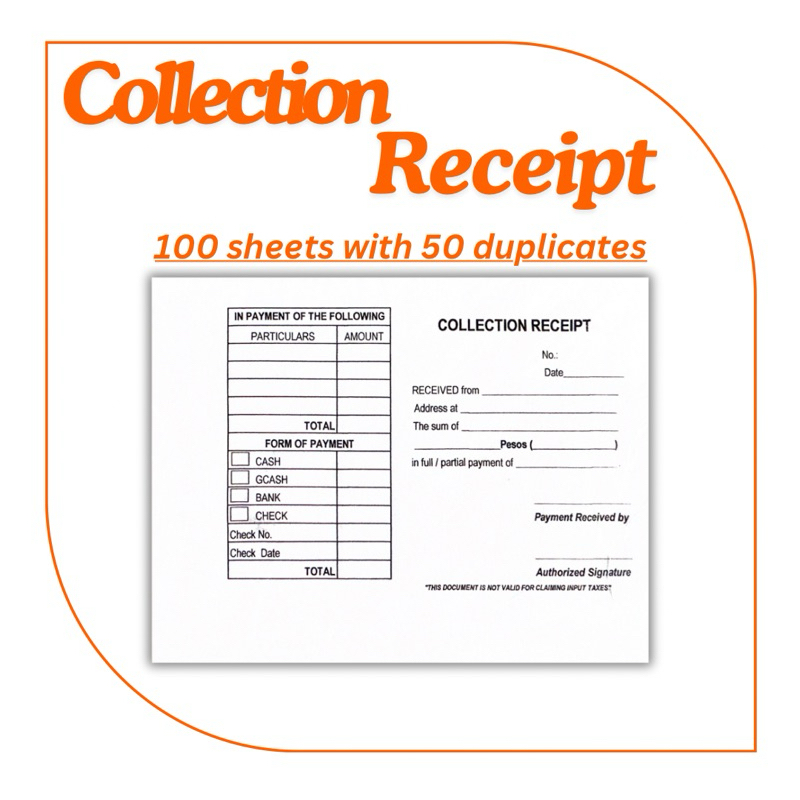 Generic Collection Receipt with duplicate | Shopee Philippines