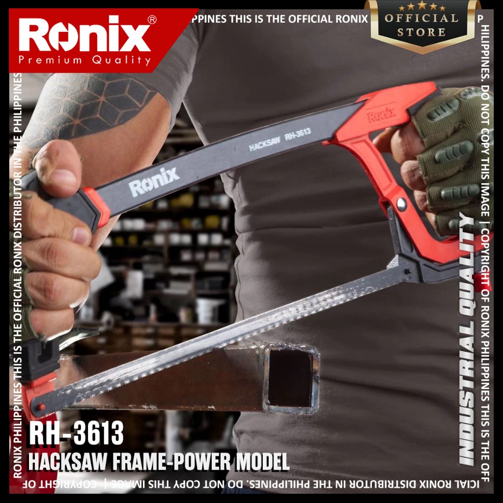 Ronix RH-3613 Hacksaw Frame, Bi-Metal Blade, Epoxy Body, Ergonomic Grip ...