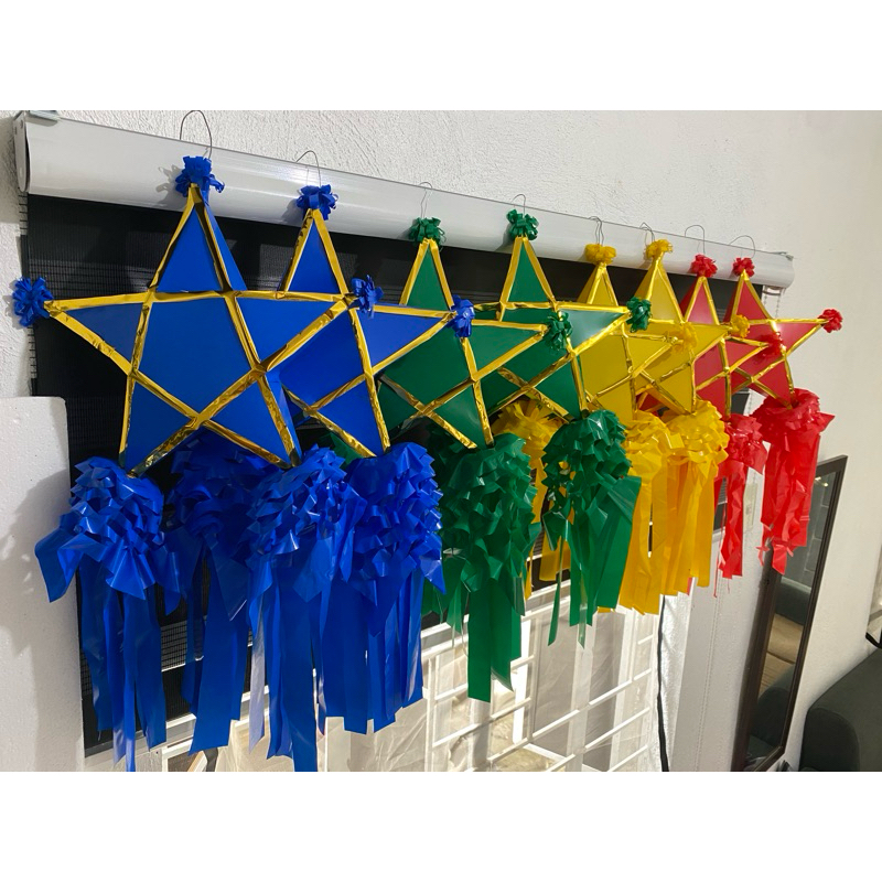 Gold Parol Set 12 inch star and 12 inch buntot Parol 24inches long ...