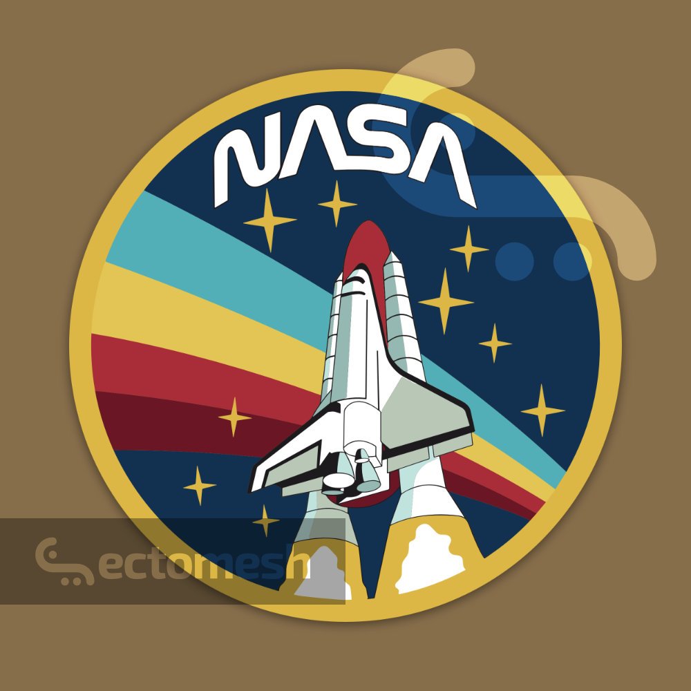 NASA Space Shuttle Rainbow Badge - Vinyl Sticker Waterproof | Shopee ...