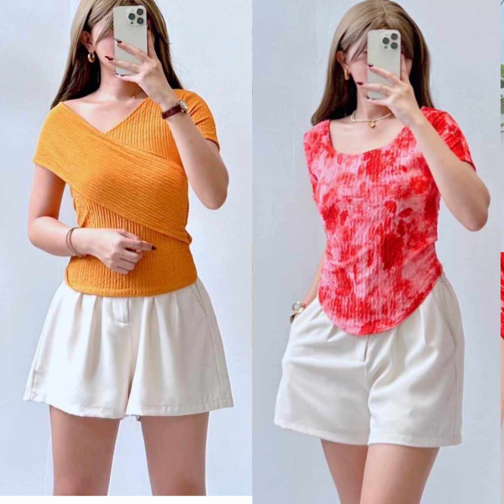 D&C Korean Fashion Bark Crepe 2 Way Fashionable Sexy Top Off Shoulder ...