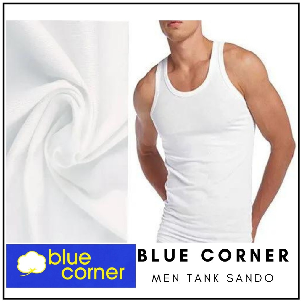 Blue Corner Men's Sando Tank White for Adult (S-2XL) | Shopee Philippines
