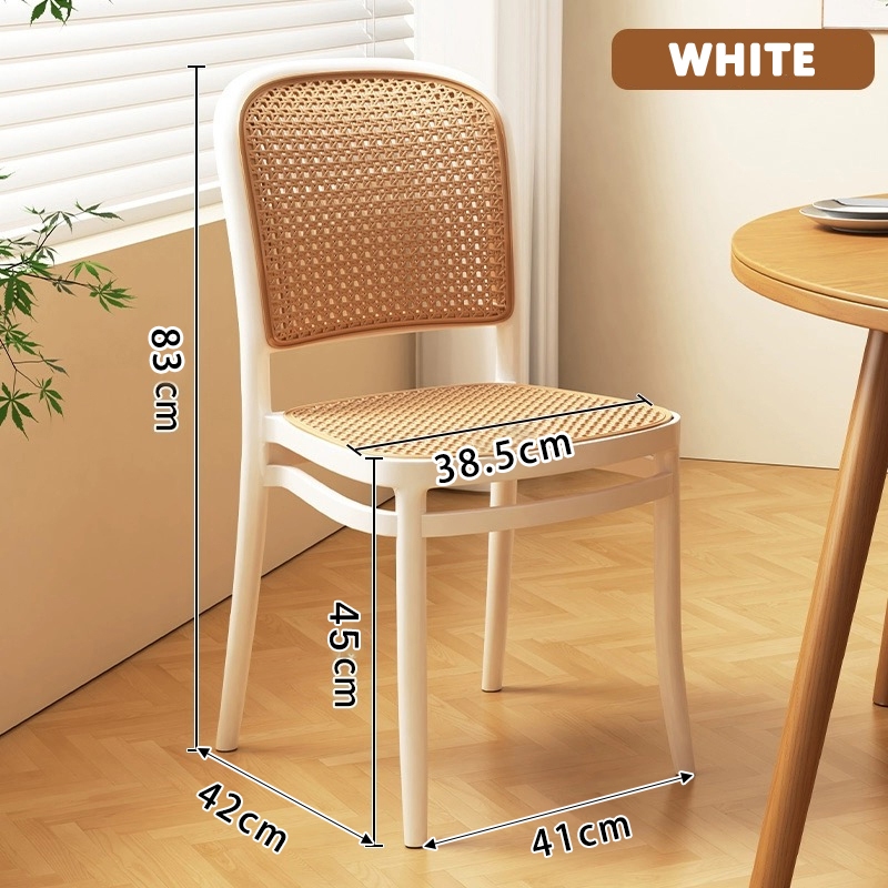 Nordic Rattan Chair Rattan Plastic Chair Home Dining Chair Living Room ...