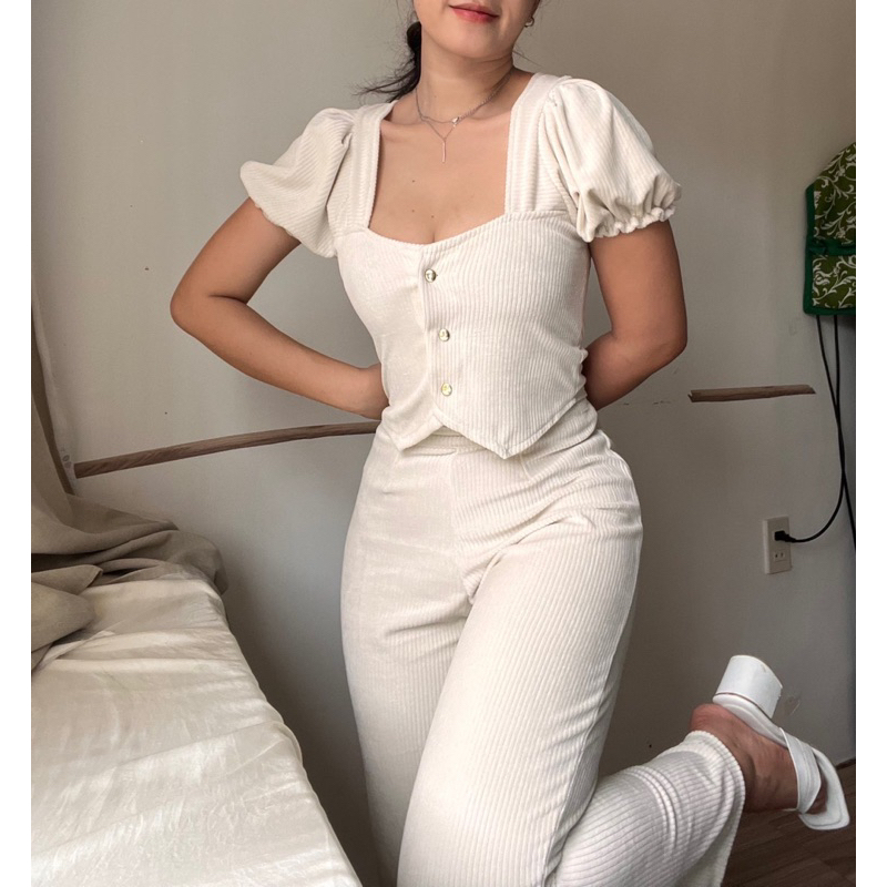 Elegant Puff Coords Corduroy | Shopee Philippines