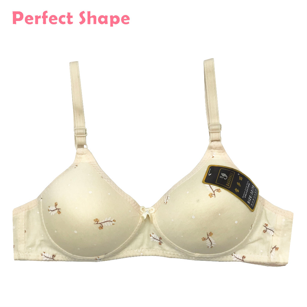 Perfect Shape Cup A Floral Print Bra Wireless Cotton Quality T-shirt ...
