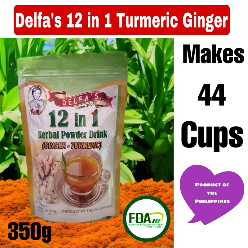 Delfa’s Turmeric Ginger 12 in 1 Herbal Powder Drink 300g. | Shopee ...