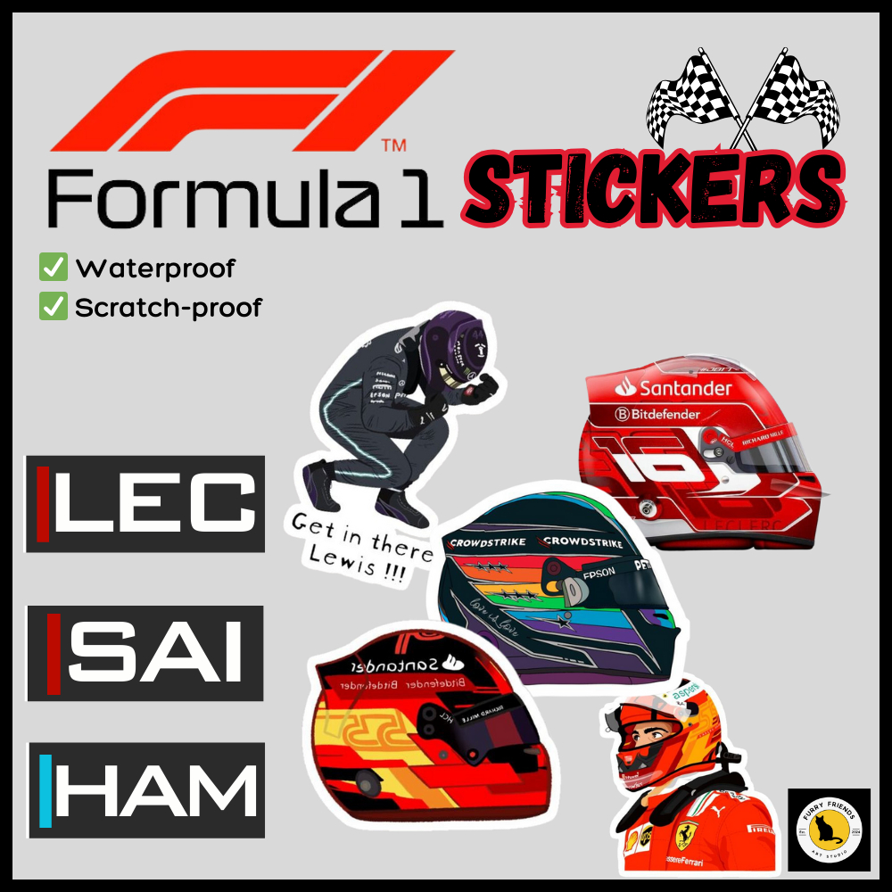 F1 Formula 1 Racing Stickers - Waterproof, Scratch-Proof - Sainz, Lewis ...