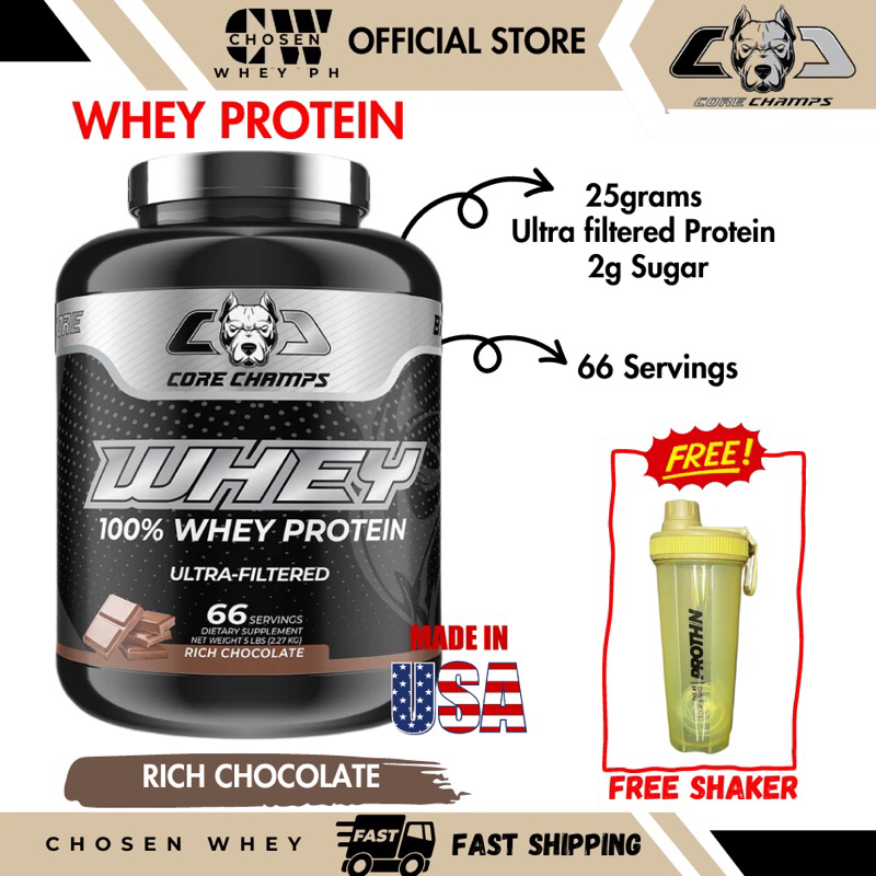 CORE CHAMPS 100% WHEY PROTEIN 5LBS 66 SERVINGS | Shopee Philippines
