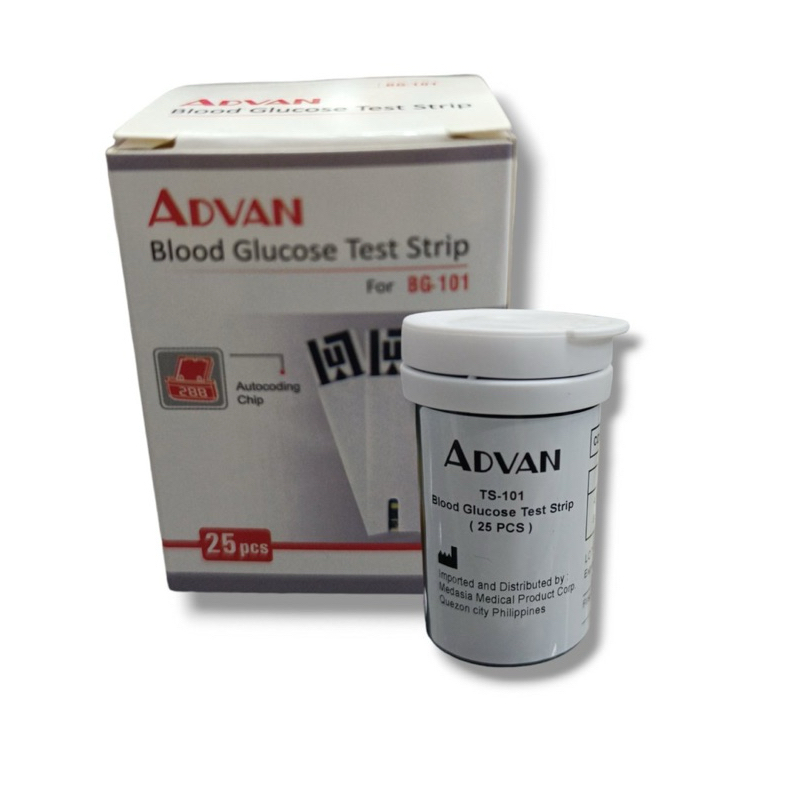 ADVAN BLOOD GLUCOSE TEST STRIPS only for BG-101 10pcs/box | Shopee ...