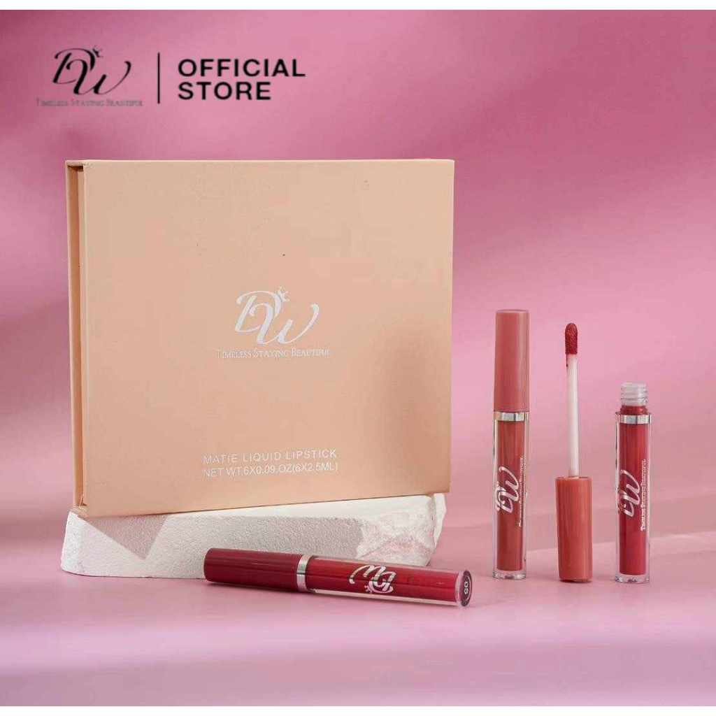 DW 6pcs Lip Gloss Kit Liquid Lipsticks Set Matte Longwear Waterproof ...