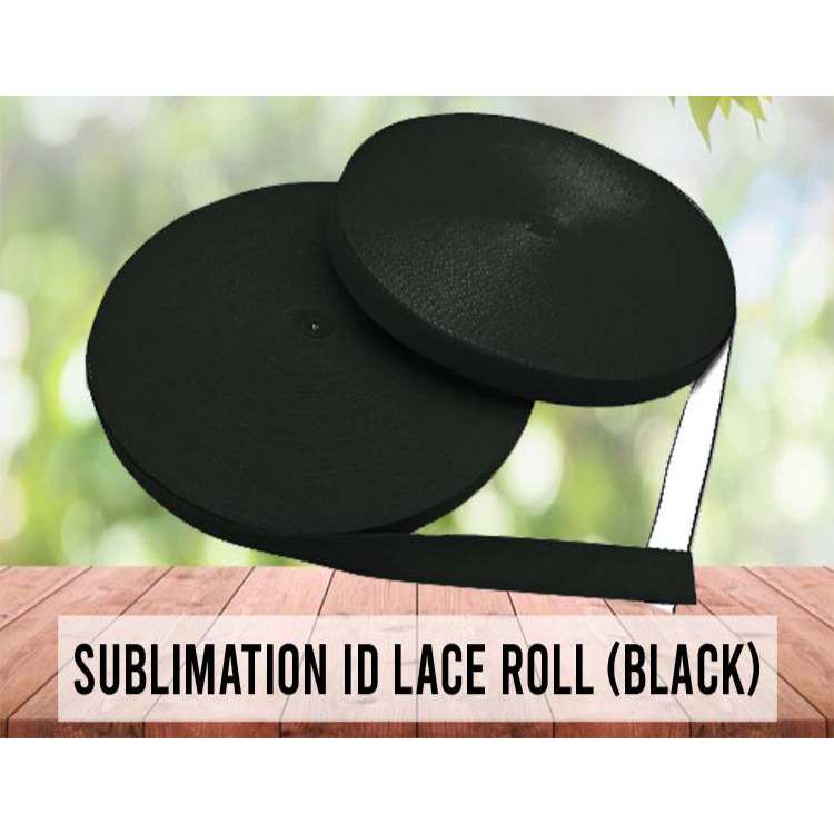 BLACK WITH WHITE SUBLIMATION LACE LANYARD (1inch & 3/4 roll size ...