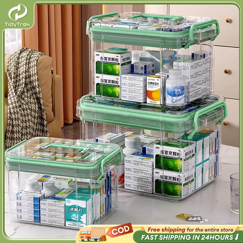 First Aid Kit Storage Box Medicine box household large tackle box ...