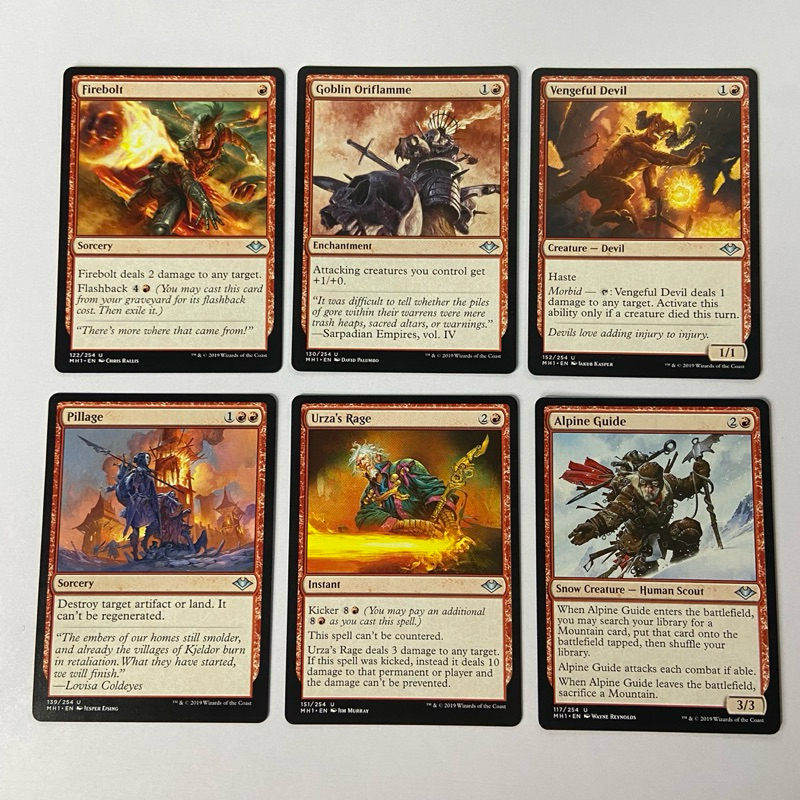FIREBOLT GOBLIN ORIFLAMME VENGEFUL DEVIL PILLAGE URZA’S RAGE MH1 MODERN ...
