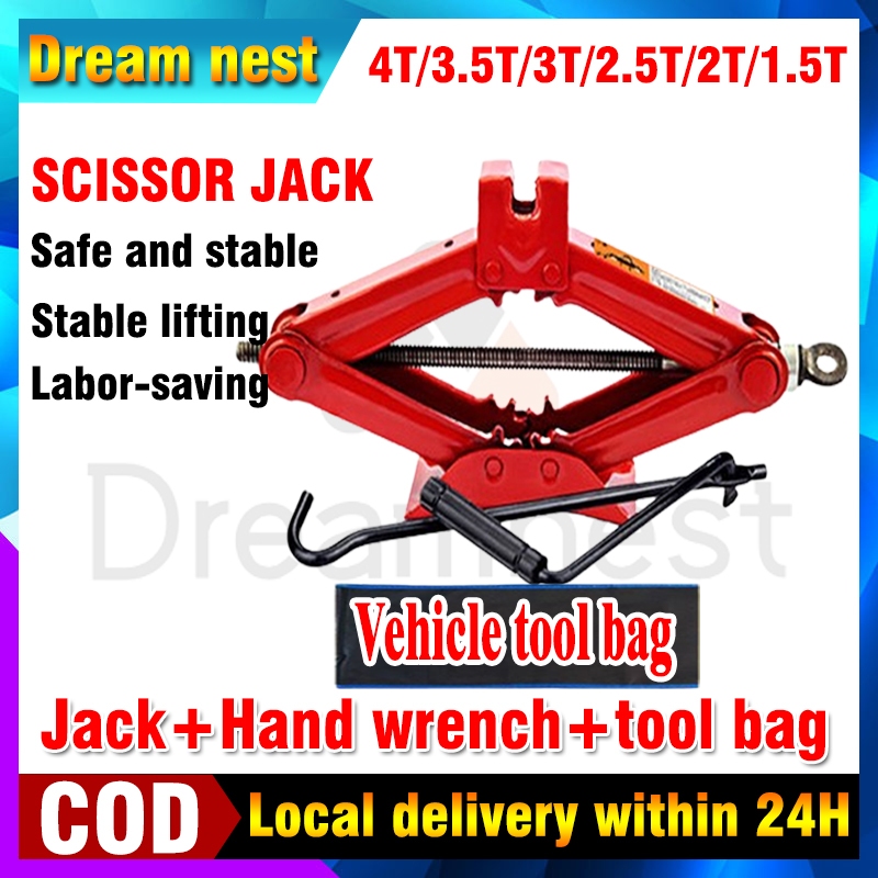 COD Car Jack Capacity Heavy Duty Labor Saving Steel Scissor Lift Jack ...