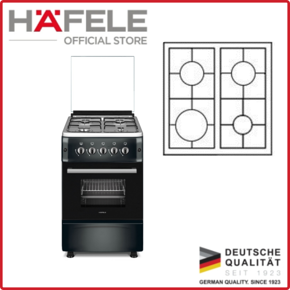 Hafele Free Standing Cooker 50cm 4-Gas Burner, Gas Oven | Shopee ...