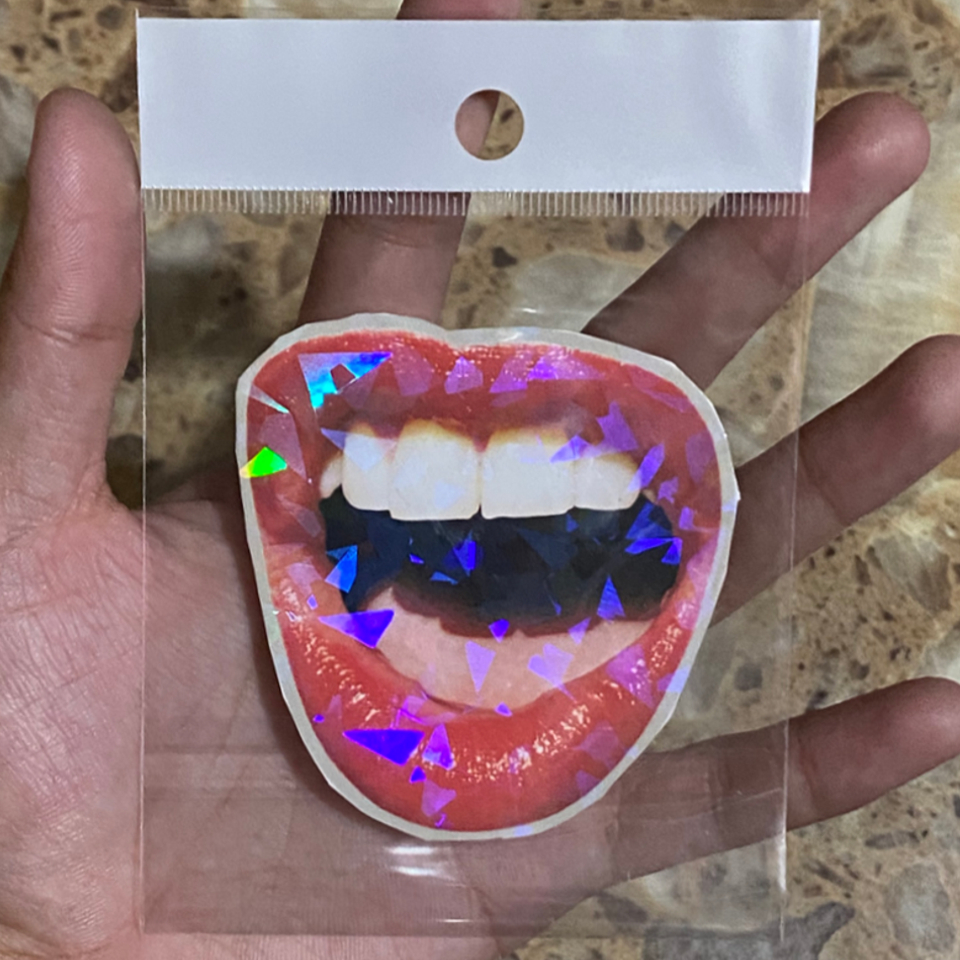 sticker mouth wide open lips teeth decals waterproof stickers decal ...