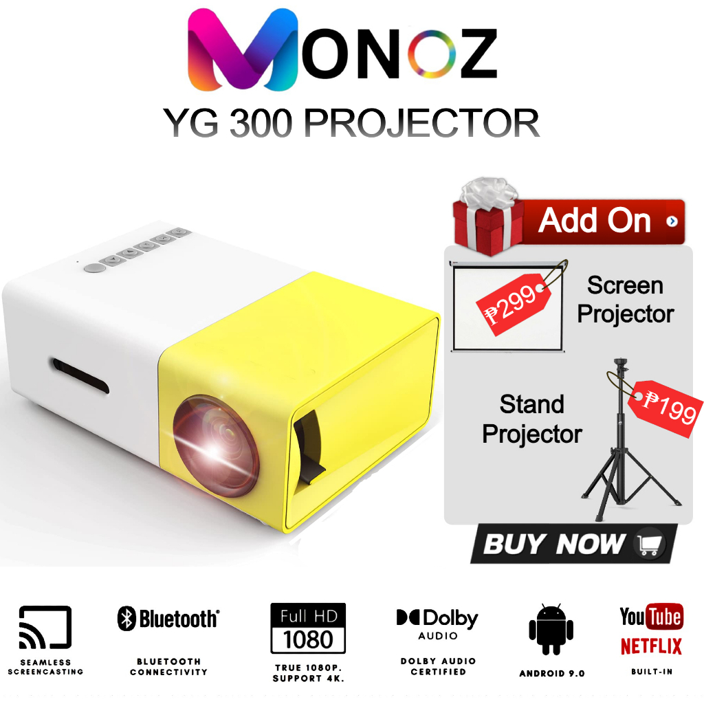 NEW Projector Y300 Mini Portable Projector Screens HD 1080P LED HDMI ...
