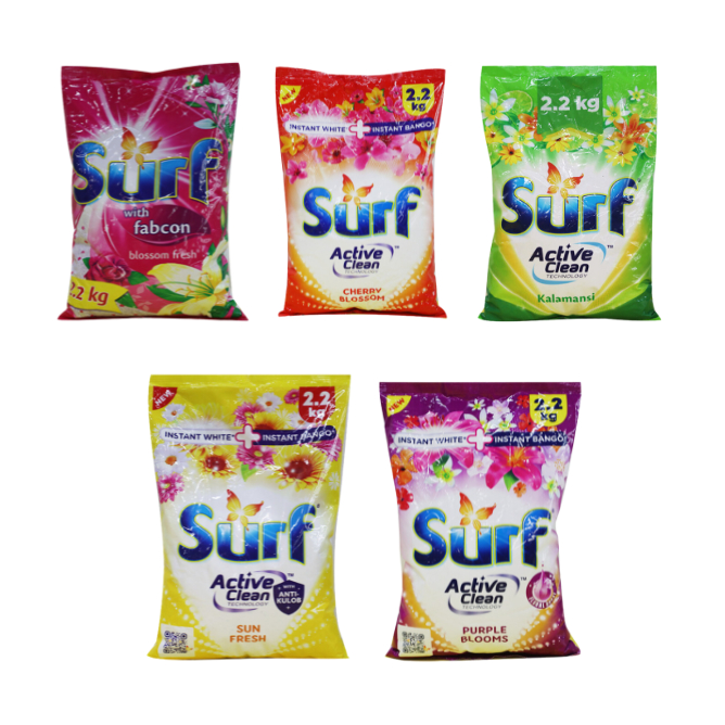 Surf Powder Fabcon Blossom Fresh, Cherry Blossom, Kalamansi, Sun Fresh ...