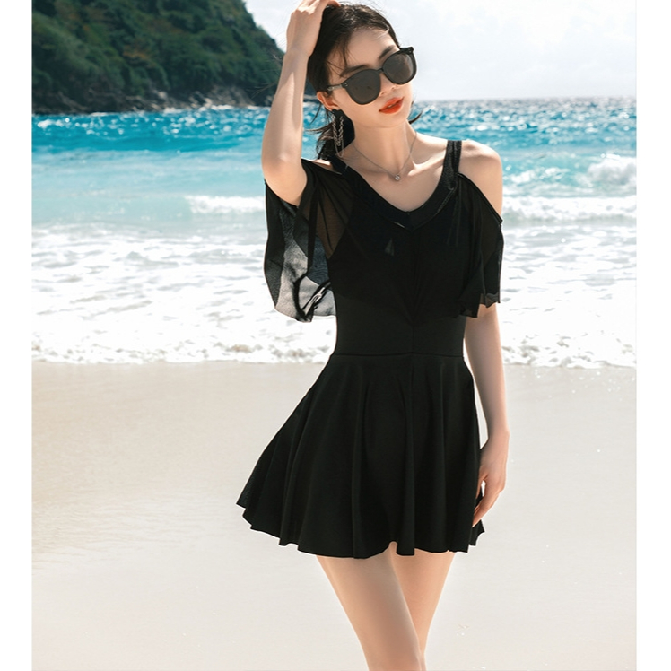 STL88 Ruffle One-Piece Swimsuit Spa Swimsuit Women Slim Swimwear ...