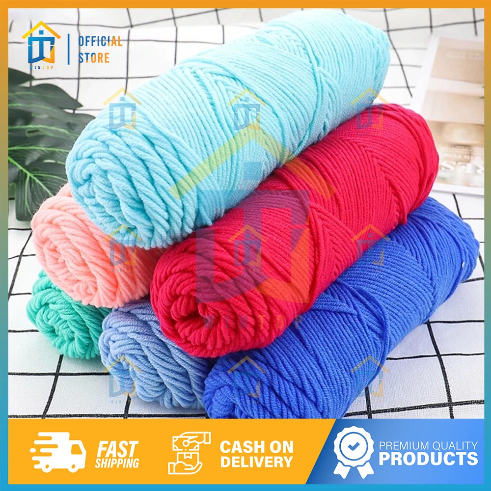 Wintop】 100g Milk Cotton Yarn Wool Yarn 8 ply Thread for Knitting Scarf ...