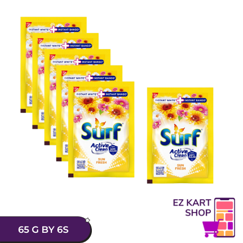 EZ KART SURF POWDER WITH FABRIC CONDITIONER SUN FRESH (YELLOW) 65G BY ...