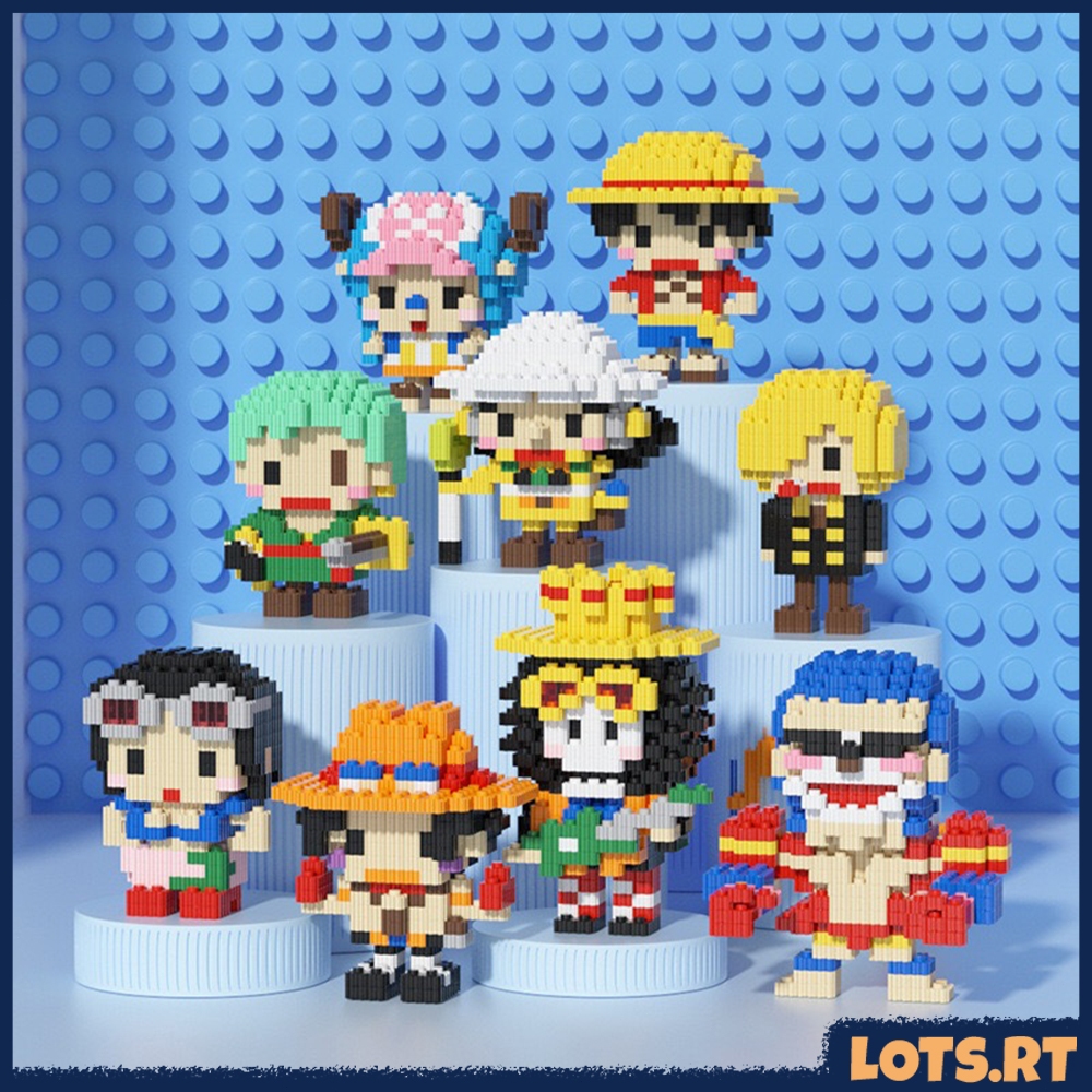 One Piece Luffy Blocks Toys Cute Block Mini Character Building Block ...