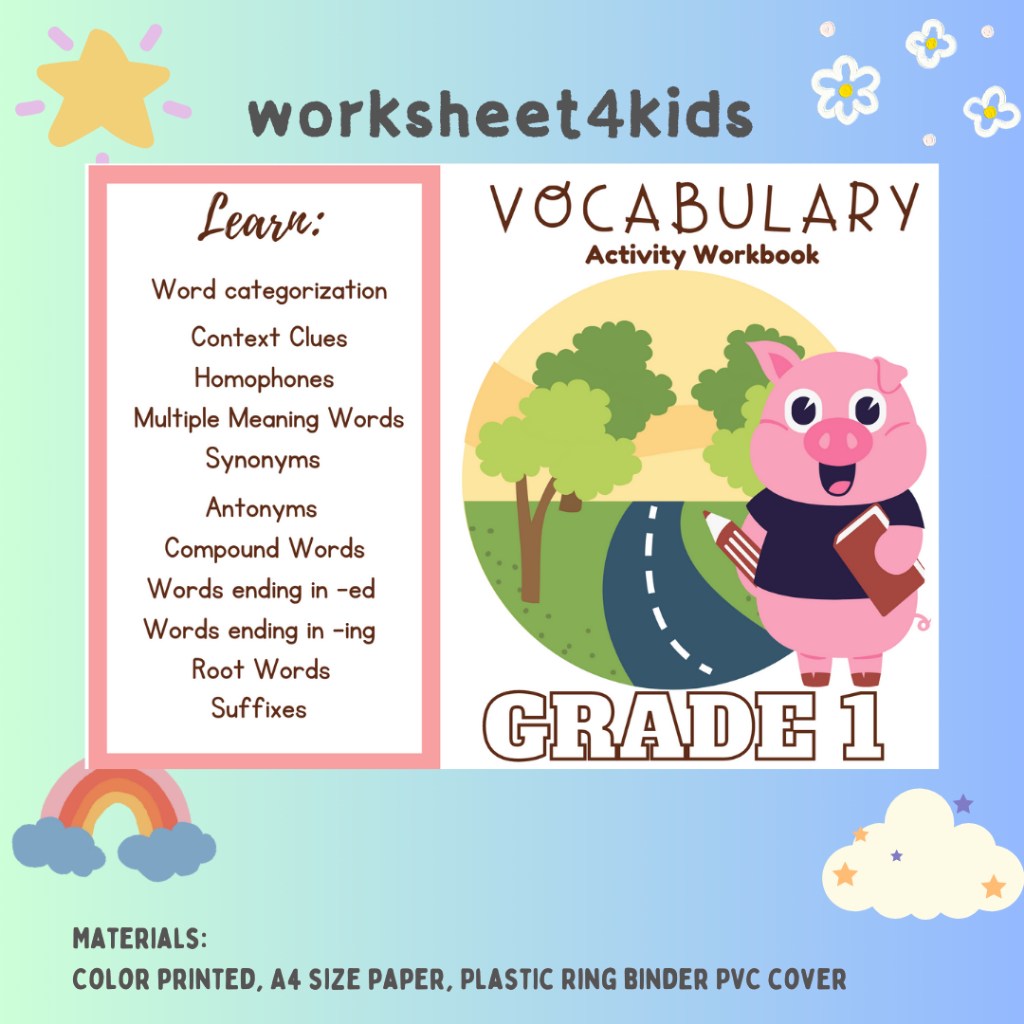 72, Pages Grade 1 Vocabulary Workbook (2 Pages per sheet) | Shopee ...