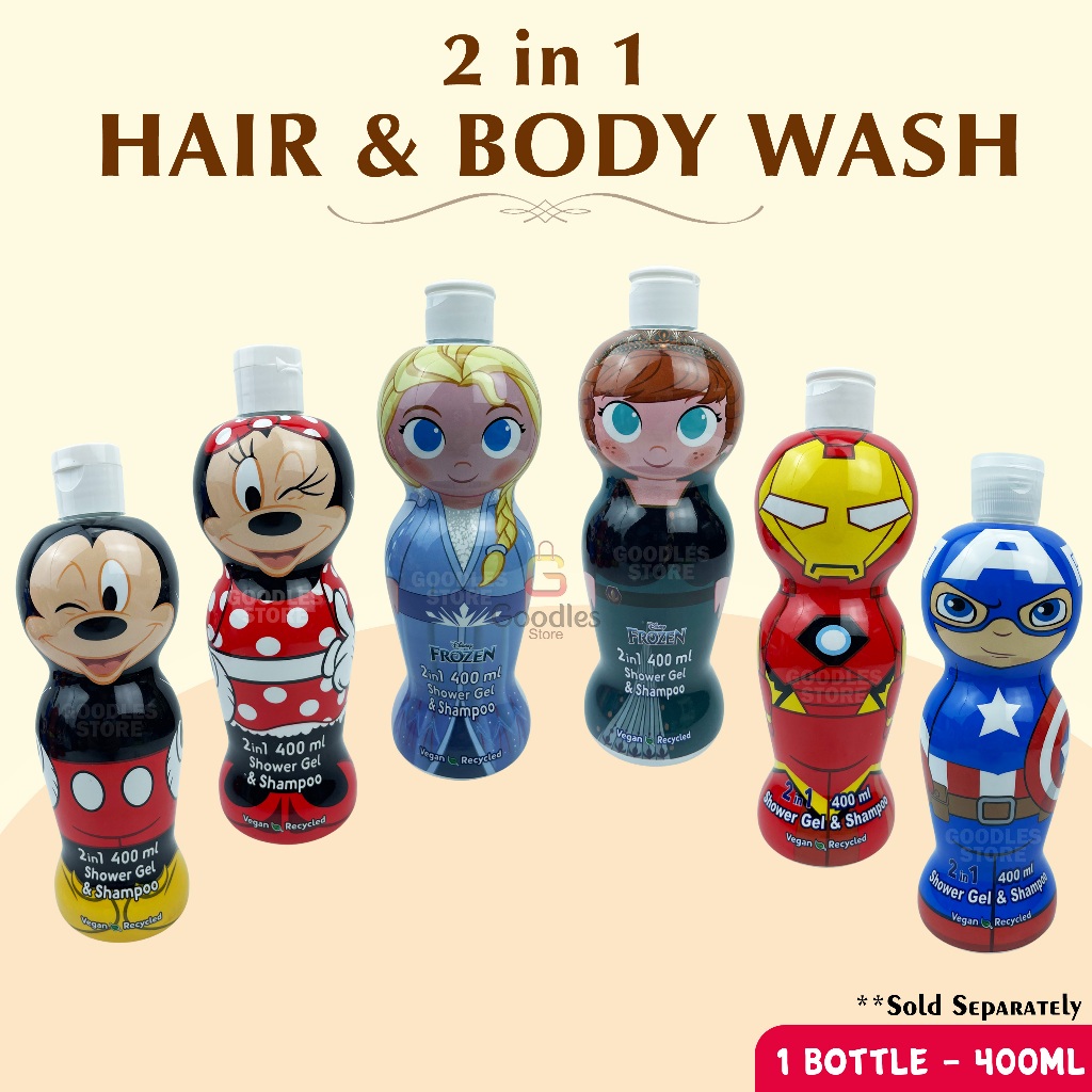 Disney 2-in-1 Shower Gel & Shampoo Frozen Anna Elsa Minnie Mickey ...