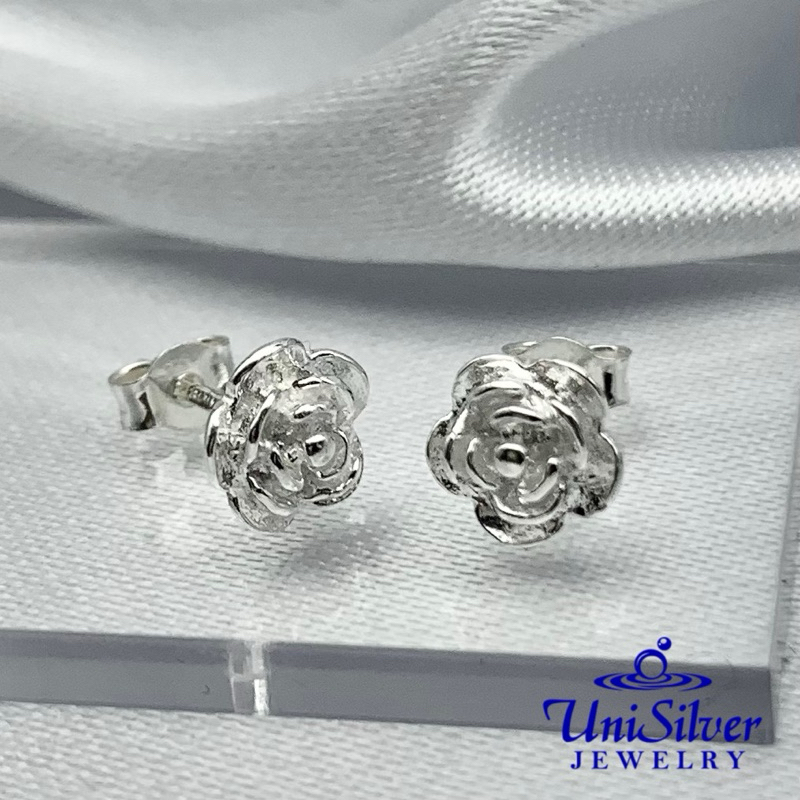 Unisilver 925 Sterling Silver Flower Stud Earrings For Women (LE848 ...
