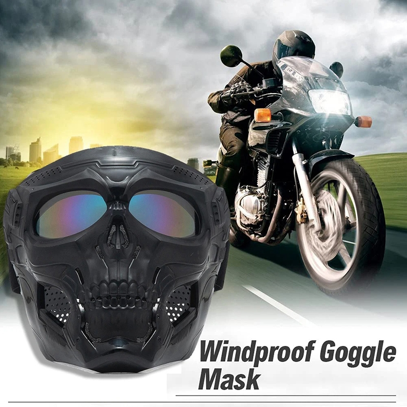 Cycling Mask Motorcycle Goggles Mask Helmet Goggles Removable Open Half ...