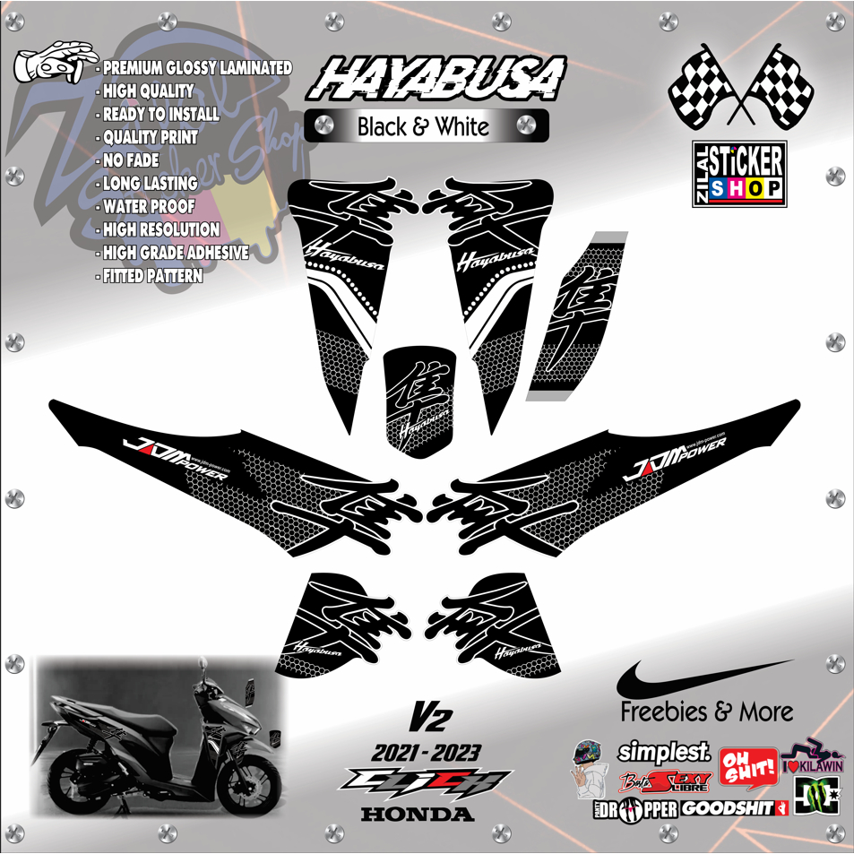 HONDA CLICK 125i V2, HAYABUSA DECALS | Shopee Philippines