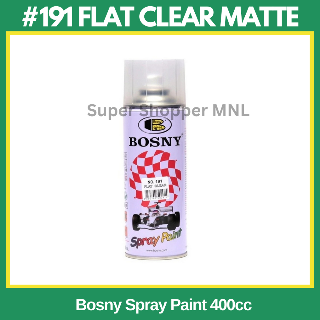 #191 Flat Clear - Matte Topcoat - Bosny Spray Paint 400cc | Shopee ...