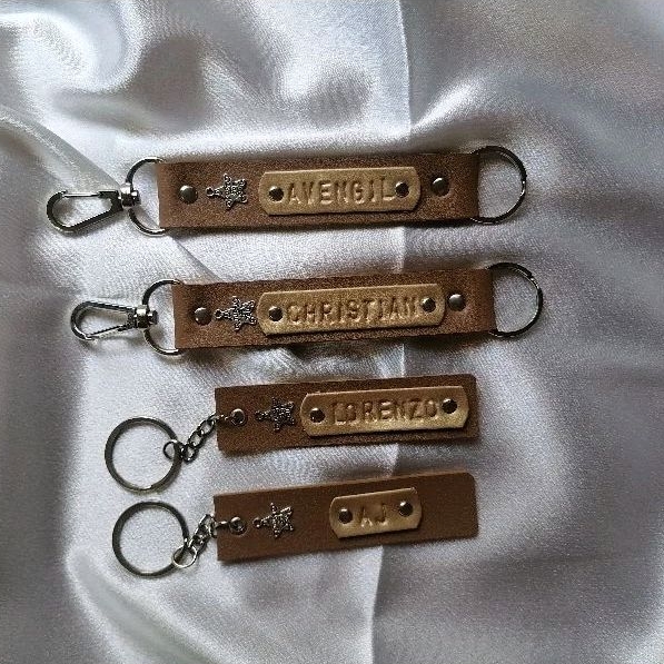 Personalized Leather Keychains (FREE Name and Charms) | Shopee Philippines