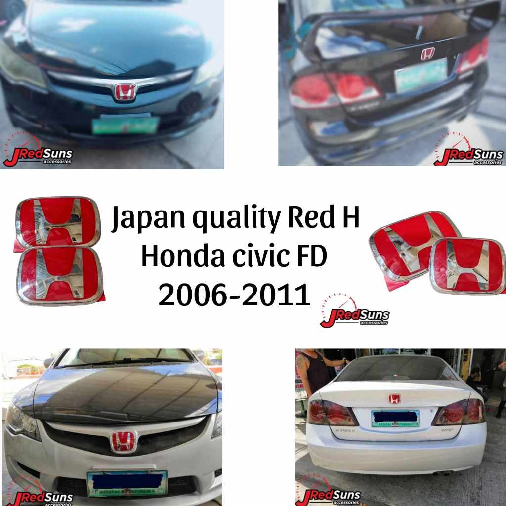 Japan Quality Red H emblem Honda Civic FD 2006-2011 | Shopee Philippines