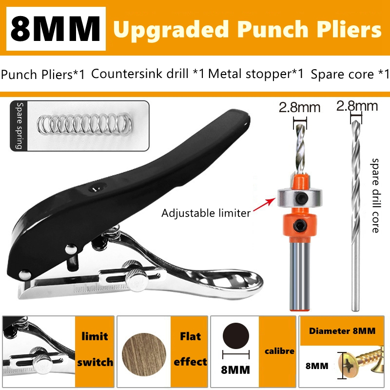 Screw Covers Hole Punch 10mm Eyelet Plier Aperture Round Punch Plier ...
