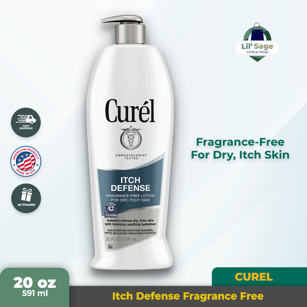 Curel Itch Defense Body Lotion for Dry Itchy Skin Unscented 20 oz (591 ...