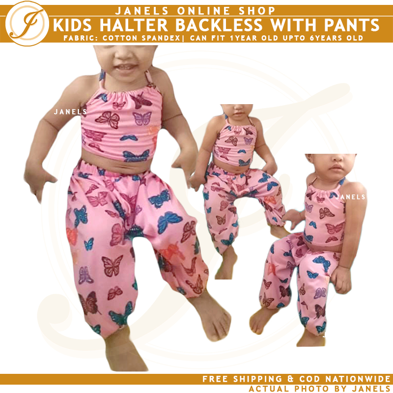 KIDS Halter Backless with Jogger Pants Terno (1 year old - 6 years old ...