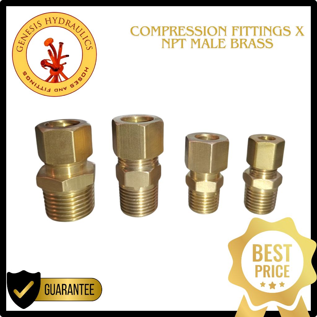 Compression Fittings X NPT Male BRASS | Shopee Philippines