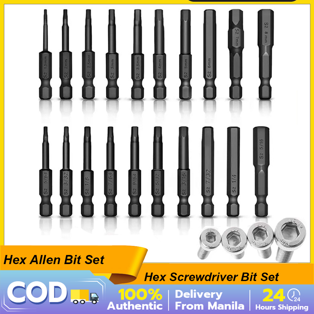 Hex Head Allen Wrench Power Drill Bit Set 1/4In Hexagon Screwdriver S2 ...