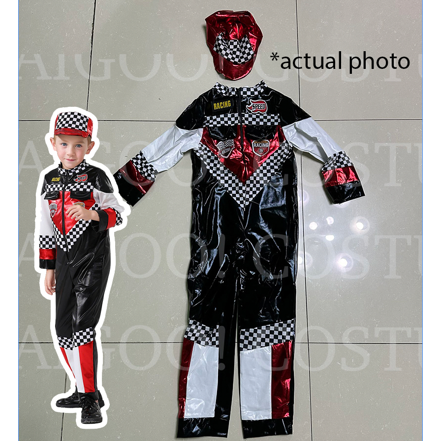 Kids Racing Costume for Boys F1 Car Racing Racecar Driver Cosplay for ...